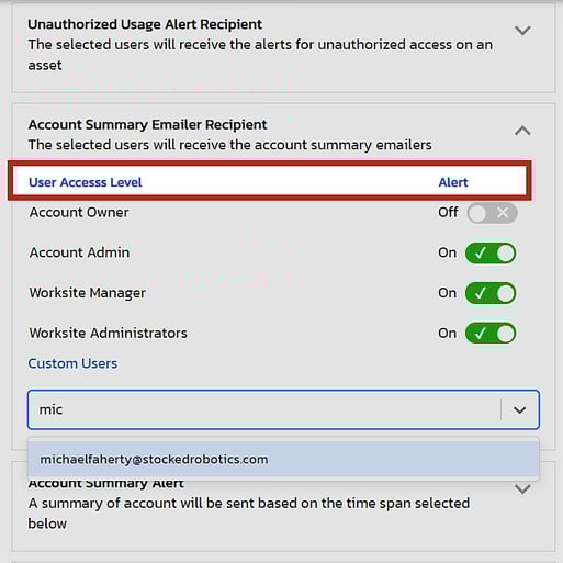 How to set up an account summary report and recipients