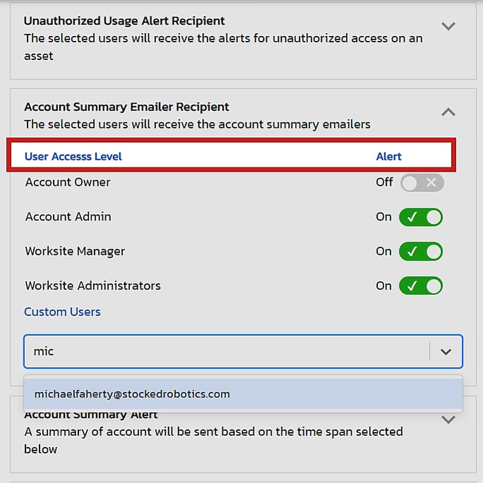 How to set up an account summary report and recipients