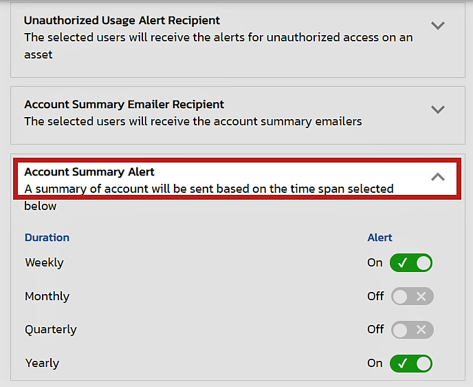 How to set up an account summary report and recipients