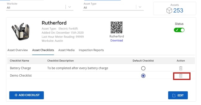 How to disable or delete a checklist